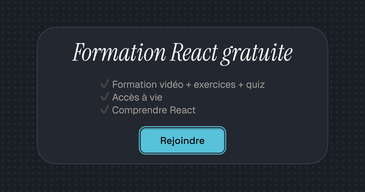 Formation React : Maîtrise React