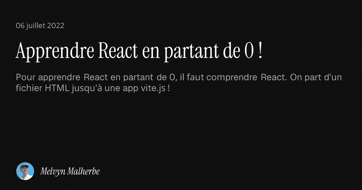 Apprendre React en partant de 0