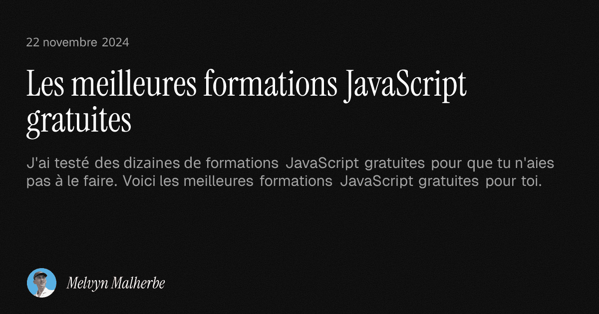 Les meilleures formations JavaScript gratuites